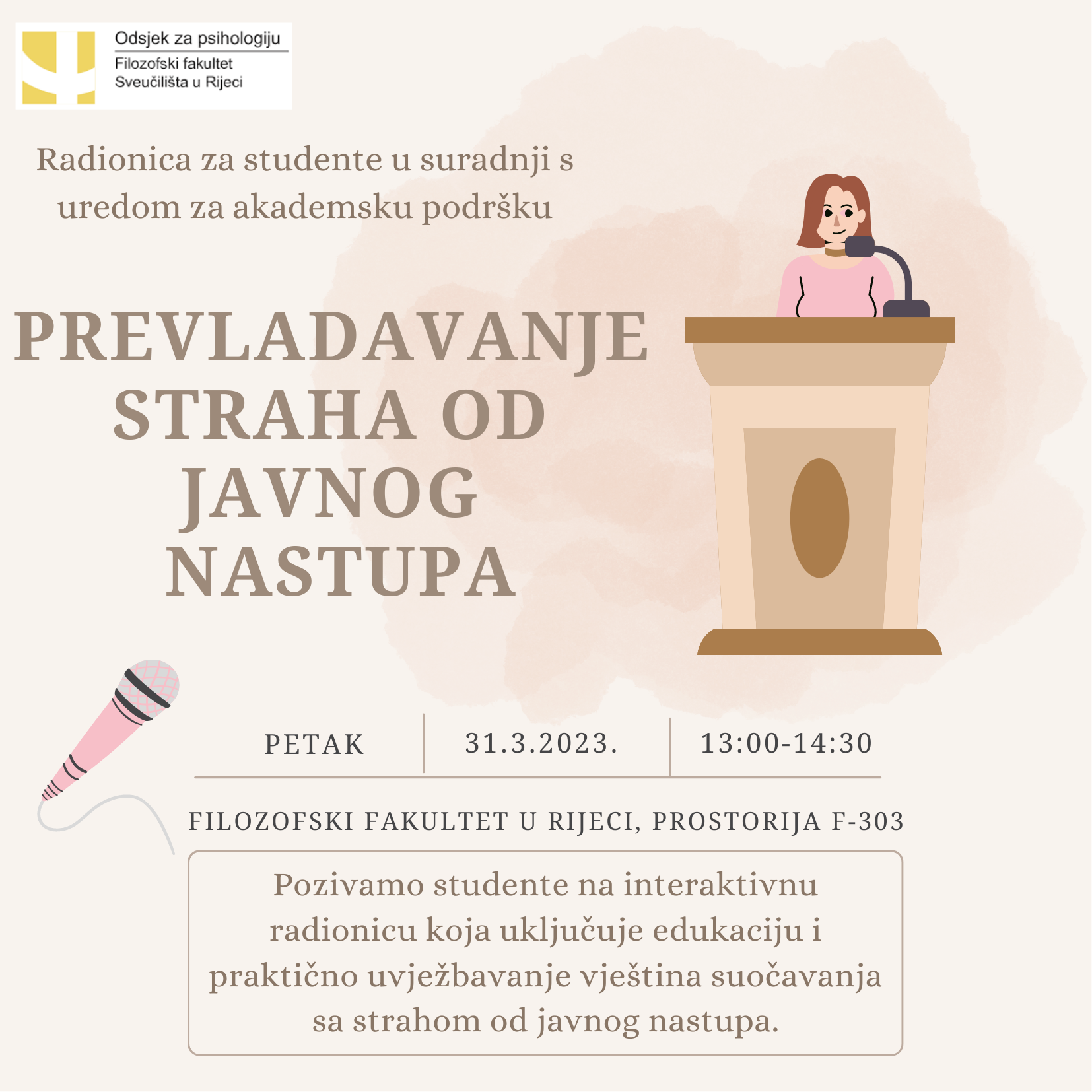 Radionica „Prevladavanje straha od javnog nastupa“ – Filozofski ...